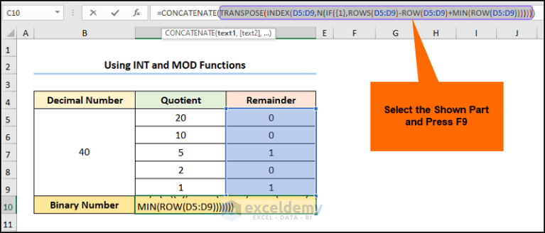 How to Convert Decimal to Binary in Excel (3 Quick Methods)
