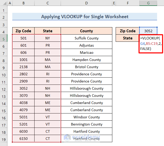 How To Convert Zip Code To State With VLOOKUP In Excel 3 Quick Methods How To Convert Zip Code To State With VLOOKUP In Excel 3 Quick Methods