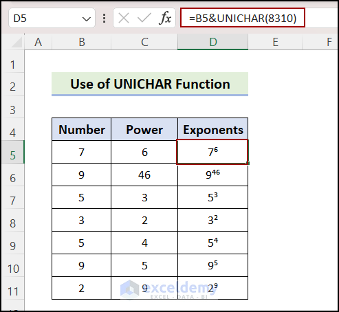 How to Display Exponents in Excel: 7 Simple Methods