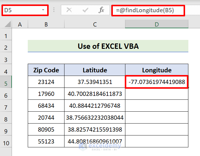 How To Convert ZIP Code To Latitude And Longitude In Excel