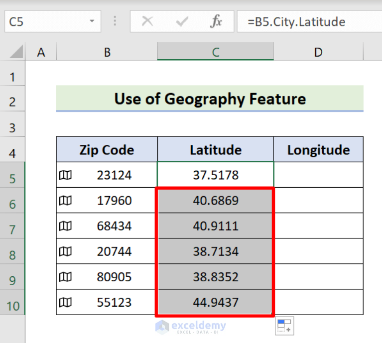 How To Convert ZIP Code To Latitude And Longitude In Excel