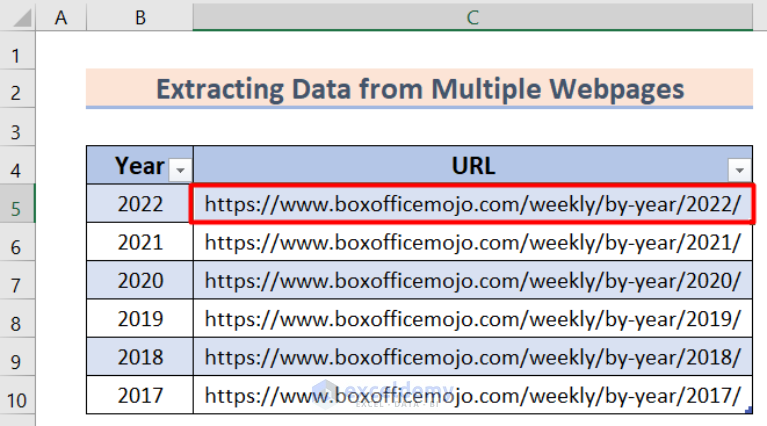 How to Extract Data from Multiple Web Pages into Excel