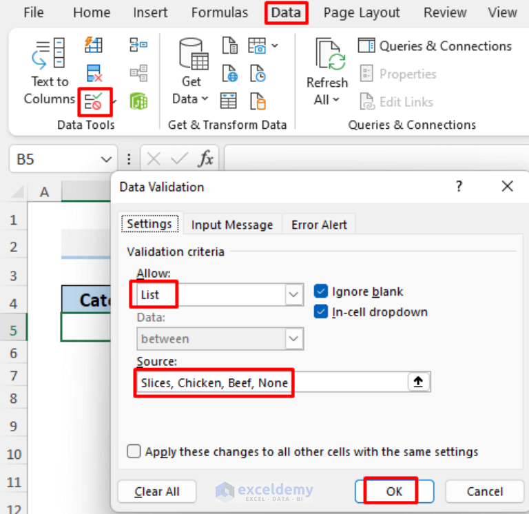 How to Create a Recipe Database in Excel (2 Easy Steps)