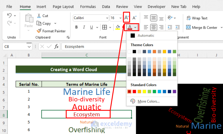 How to Create a Word Cloud in Excel (2 Easy Ways) - ExcelDemy