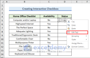 How to Create an Interactive Checklist in Excel (With Easy Steps)