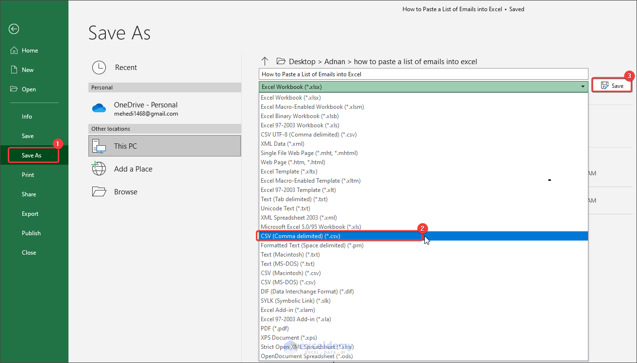 How To Paste A List Of Emails Into Excel 2 Easy Ways How To Paste A List Of Emails Into Excel 2 Easy Ways