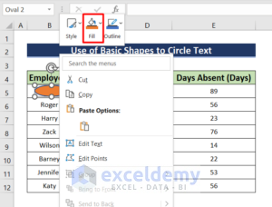 How to Circle Text in Excel (3 Easy Ways) - ExcelDemy
