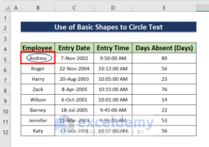 How to Circle Text in Excel (3 Easy Ways) - ExcelDemy