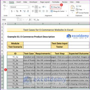 Test Cases for E-Commerce Website in Excel (with Easy Steps)