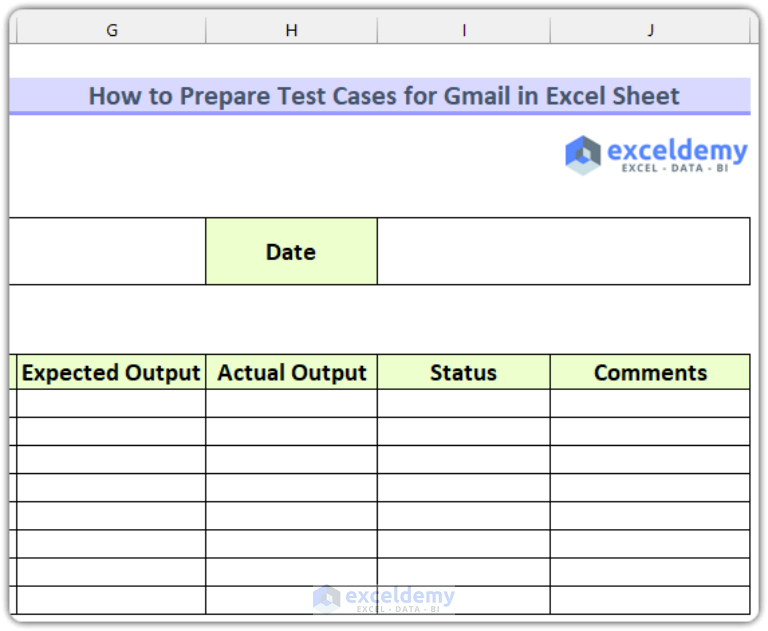 Prepare Test Cases for Gmail in Excel Sheet (with Easy Steps)