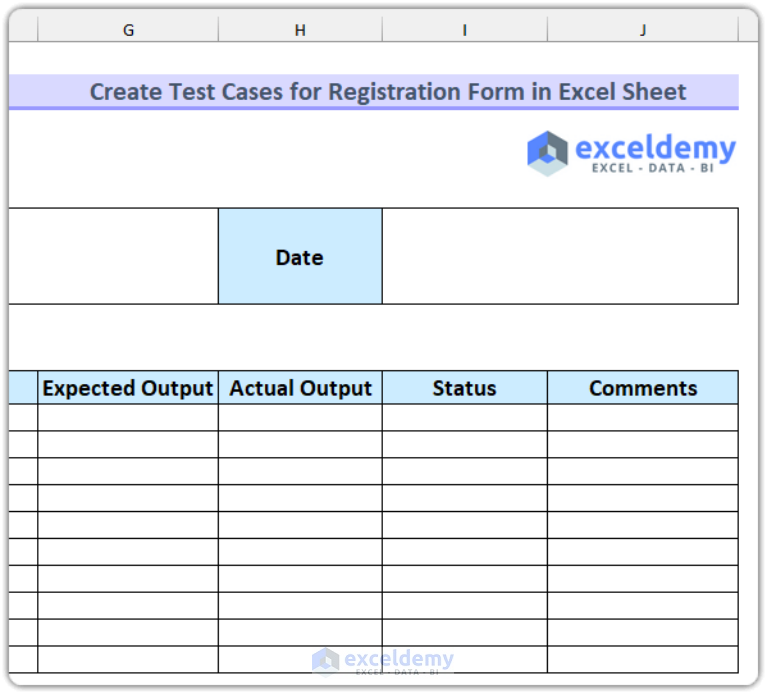 How to Create Test Cases for Registration Form in Excel Sheet