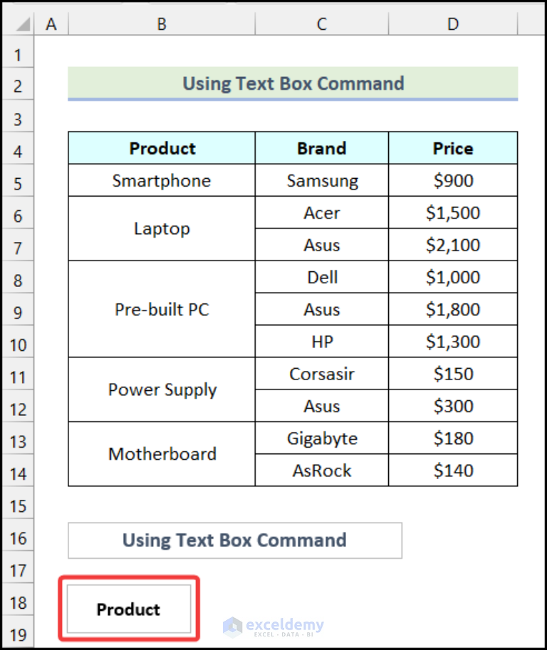 How to Create Floating Text Box in Excel (2 Easy Ways)