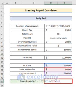 How to Create Payroll Calculator in Excel (with Easy Steps)