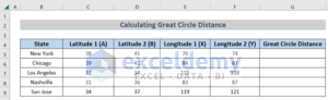How to Find Great Circle Distance Using Excel Formula