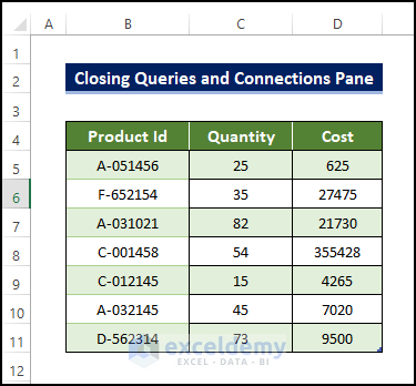 How to Close Queries and Connections Pane in Excel - ExcelDemy
