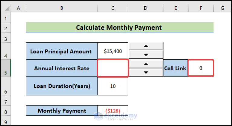 How to Use Spin Button in Excel (2 Suitable Examples)