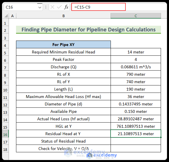 How To Perform Pipeline Design Calculations In Excel 2 Examples How To Perform Pipeline Design Calculations In Excel 2 Examples