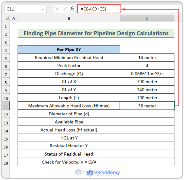 How to Perform Pipeline Design Calculations in Excel - ExcelDemy