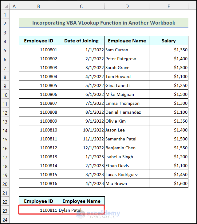 How To Use Excel VBA VLookup With Named Range 5 Examples How To Use Excel VBA VLookup With Named Range 5 Examples