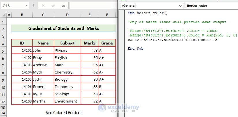 How To Use Excel Vba Borders Linestyle Property Exceldemy