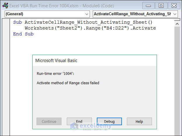 [Fixed!] Excel VBA Run Time Error 1004 - ExcelDemy