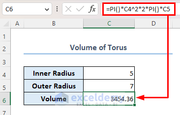 How to Use Excel as Area and Volume Calculator? - ExcelDemy