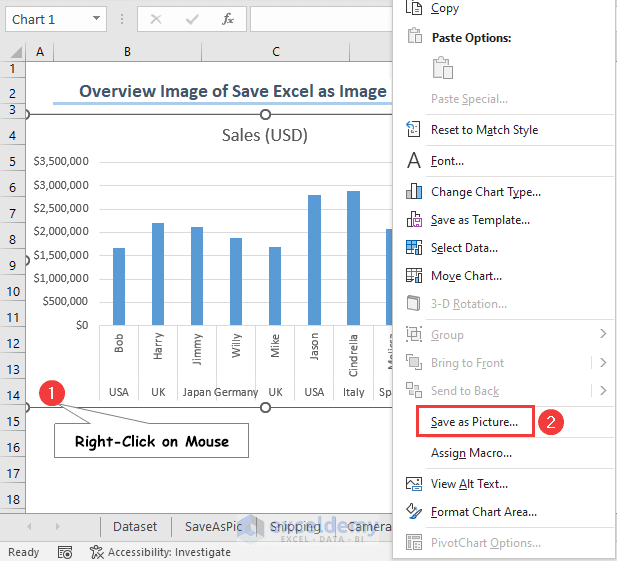 How To Export Data And Save As Image In Excel How To Export Data And Save As Image In Excel