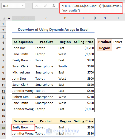 How To Use Dynamic Arrays In Excel 20 Useful Functions Exceldemy