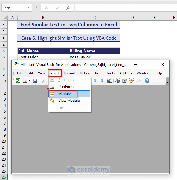 how-to-find-similar-text-in-two-columns-in-excel