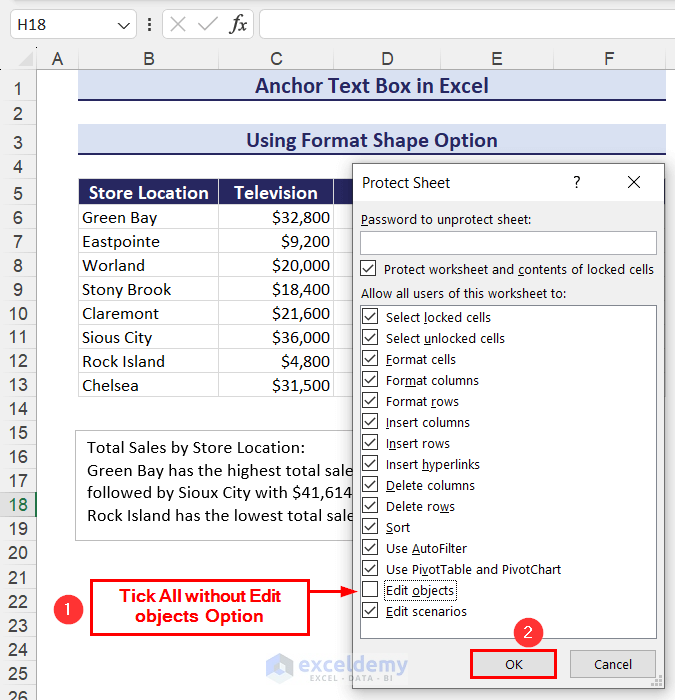 How to Anchor Text Box in Excel - ExcelDemy