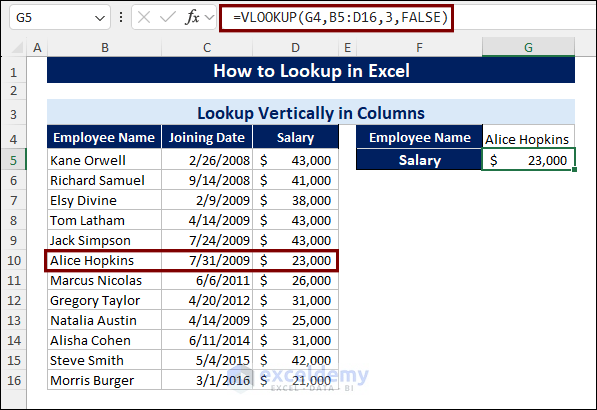 How to Lookup in Excel (12 Examples) - ExcelDemy