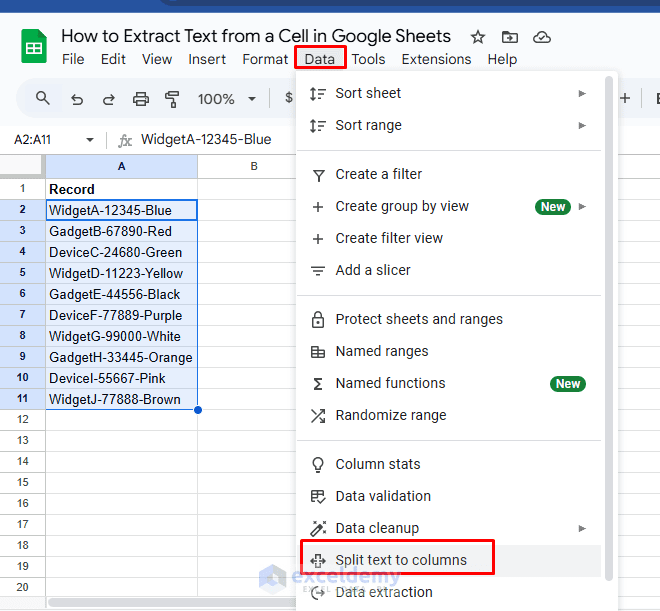 How to Extract Text from a Cell in Google Sheets (6 Ways)