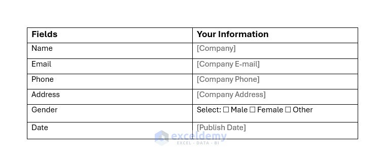 How To Create A Fillable Form In Microsoft Word Without Developer Mode