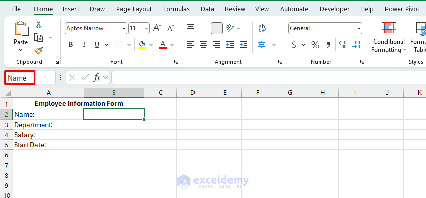 How to Create a Self-Clearing Form with VBA and Named Ranges - ExcelDemy