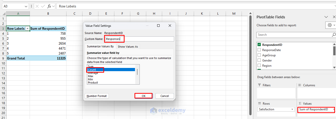 Analyzing Survey Data with Pivot Tables and Charts in Excel - ExcelDemy