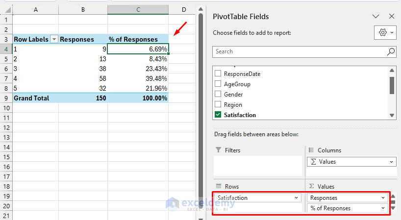 Analyzing Survey Data with Pivot Tables and Charts in Excel - ExcelDemy